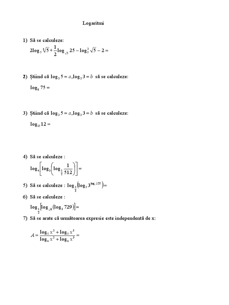 Logaritmi Test | PDF