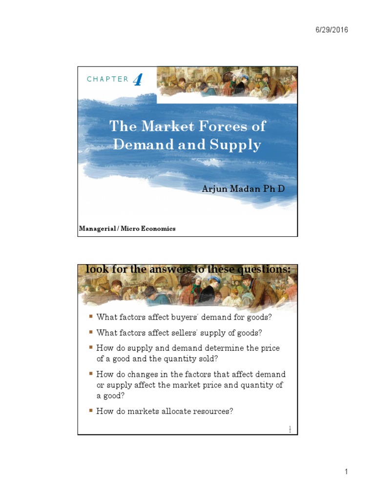The Market Forces of Demand and Supply: Look For The Answers To These ...