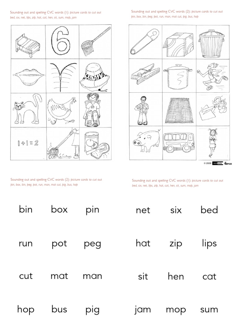 English CVC Words 1 2 | PDF