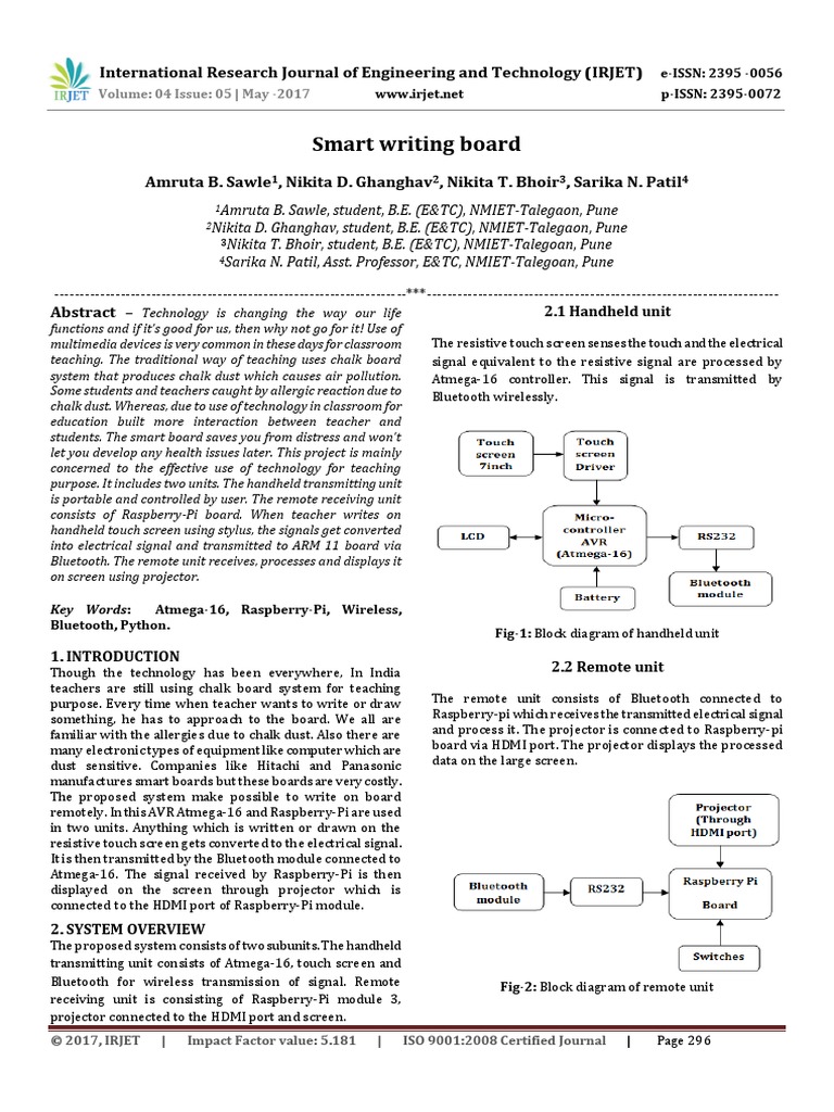 Smart Writing Board | PDF | Bluetooth | Computer Engineering