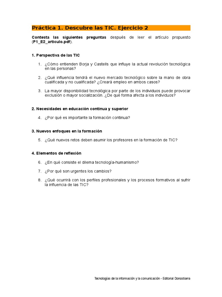 P1 E2 Cuestiones | PDF