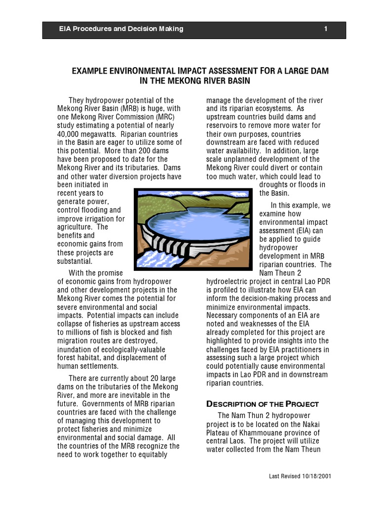 Eia - Sample | PDF | Environmental Impact Assessment | Reservoir