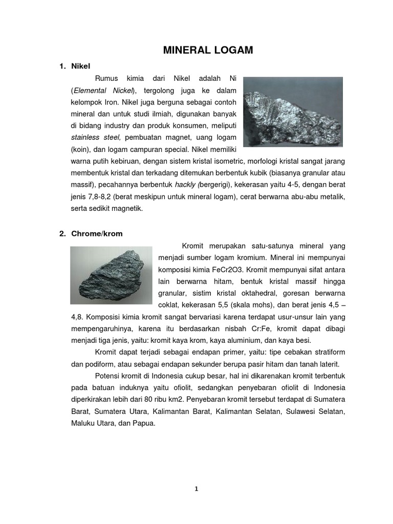 Mineral Logam Dan Nonlogam | PDF