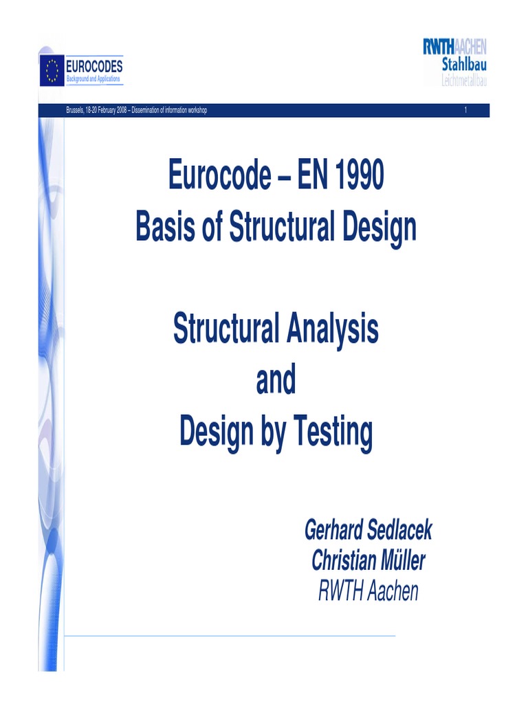 Eurocode - EN 1990 Basis of Structural Design Structural Analysis and ...