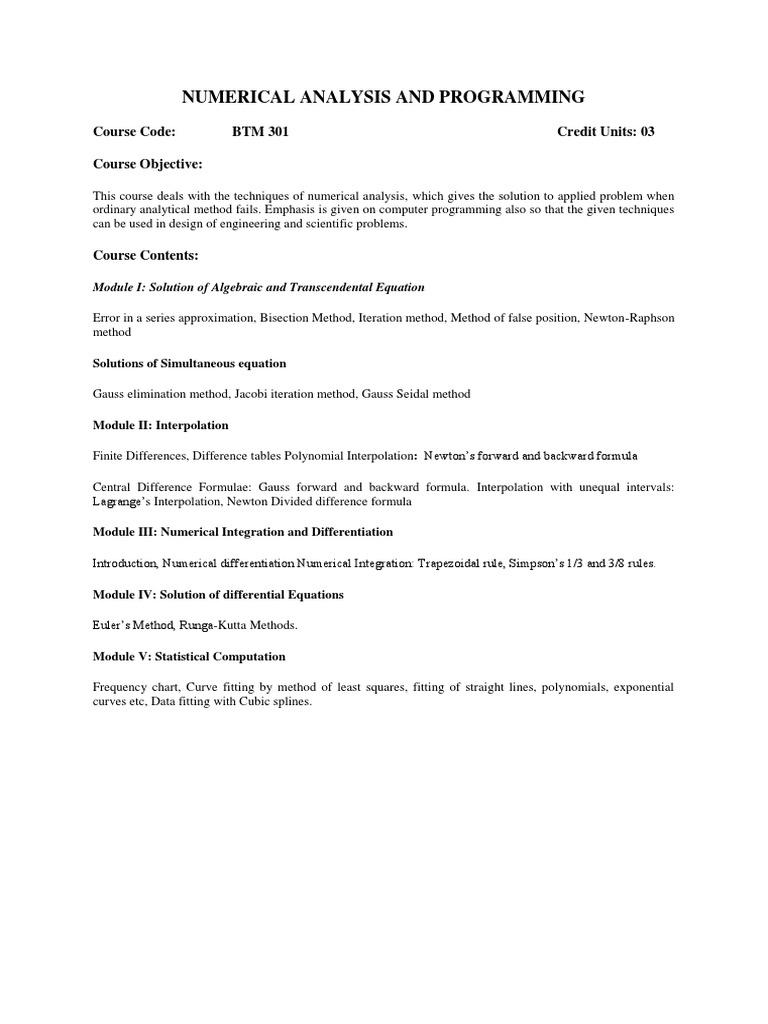 76622numerical Analysis and Programming | PDF | Computers