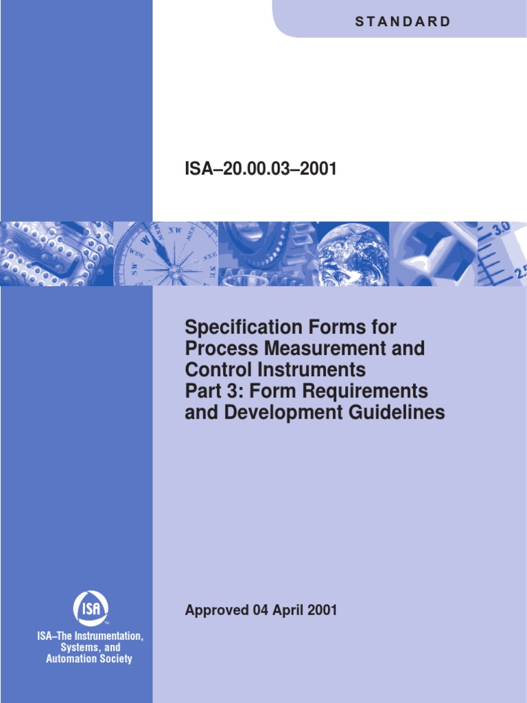 ISA-20.00.03-2001 Specification Forms. Part 3 | PDF | Specification (Technical Standard ...