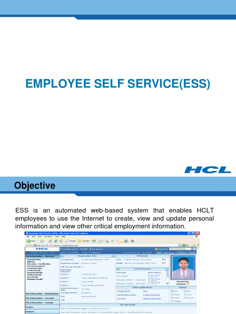 Employee Self Service (Ess) | Download Free PDF | Personally ...