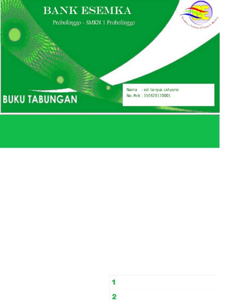 Cover Buku Tabungan | PDF
