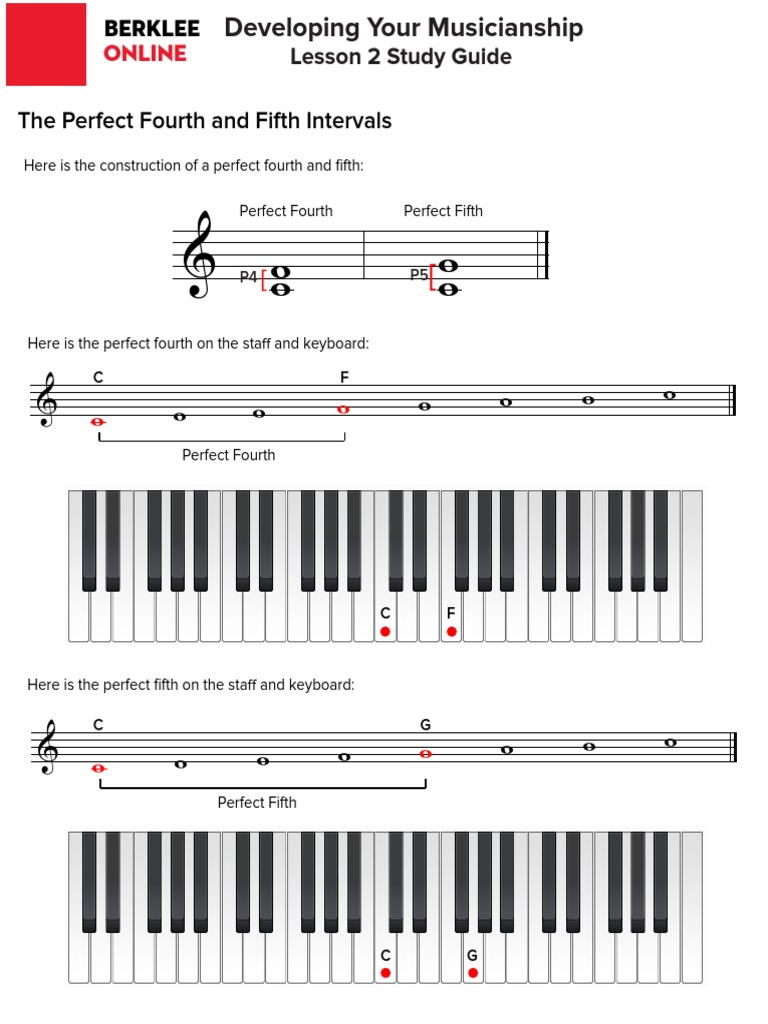 Perfect Fourth and Fifth Intervals | PDF | Musical Scales | Pitch (Music)