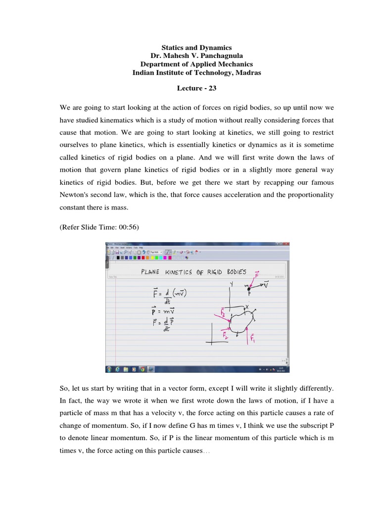 Lec23 3 PDF | PDF | Rotation Around A Fixed Axis | Force