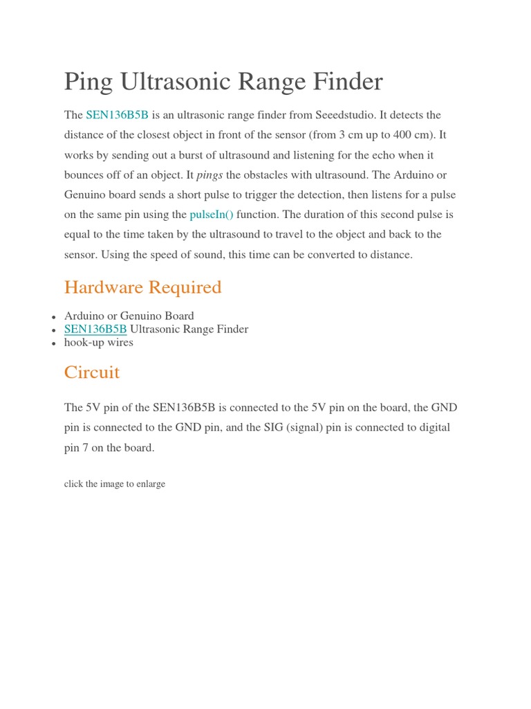 Measuring Distance with Ultrasound: An Introduction to the SEN136B5B ...