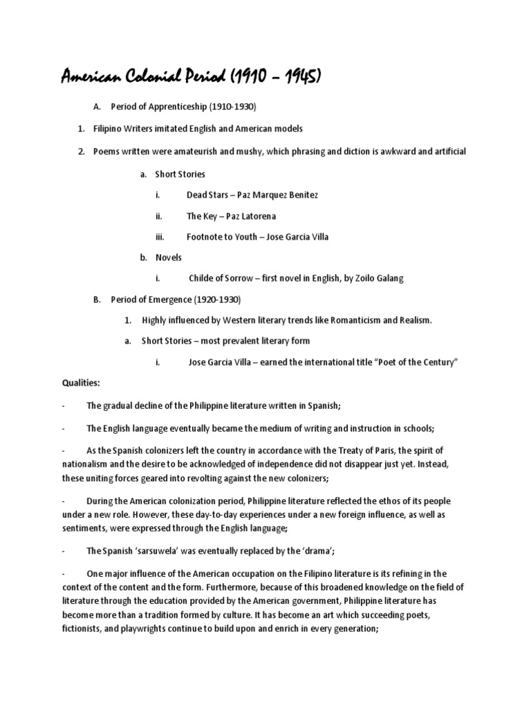 American Colonial Period | PDF | Philippines | Poetry