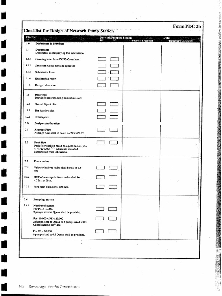 IWK_SSA-PDC-2b=090320=Checklist for Design of Network Pumping Station