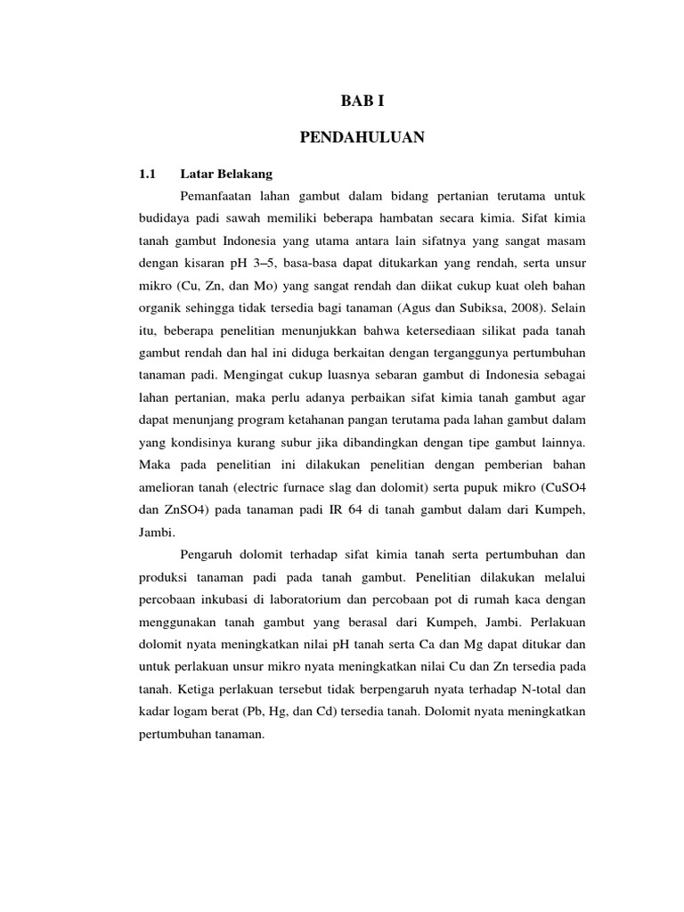 Manfaat Dolomit dalam Pertanian Gambut | PDF