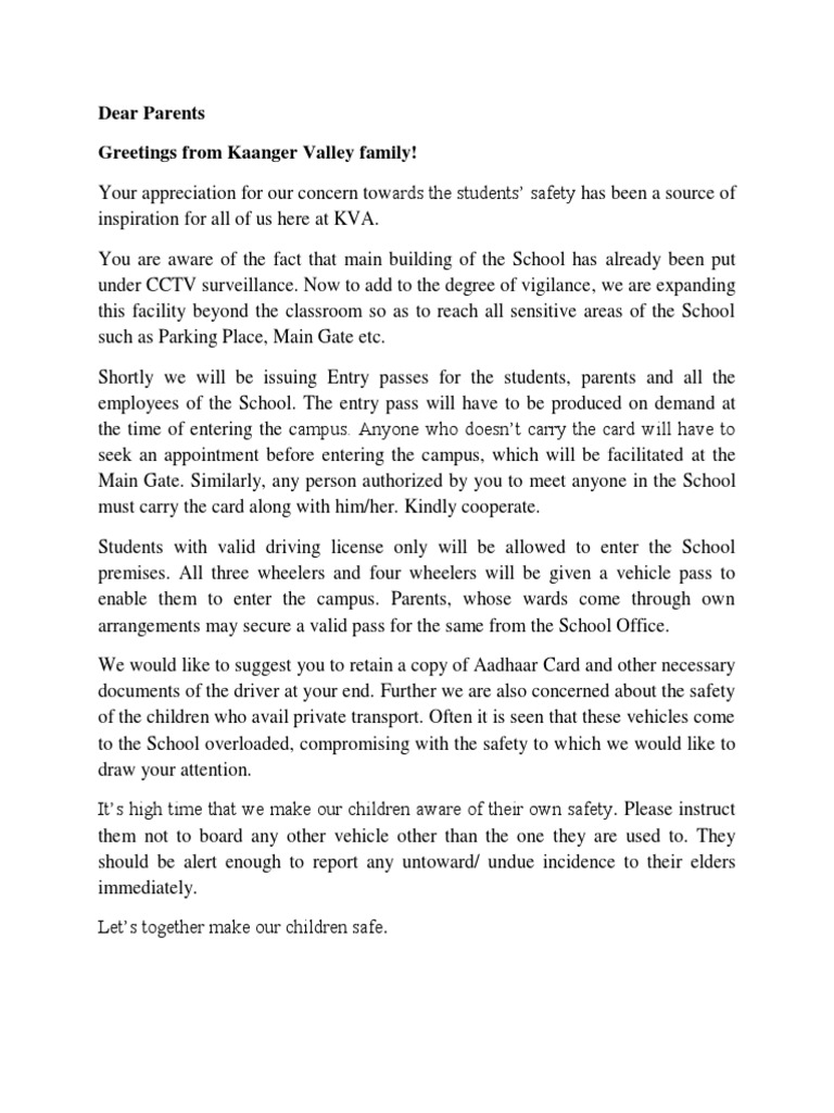 Student Safety Circular (1) - 1794 | PDF | Career & Growth | Technology ...