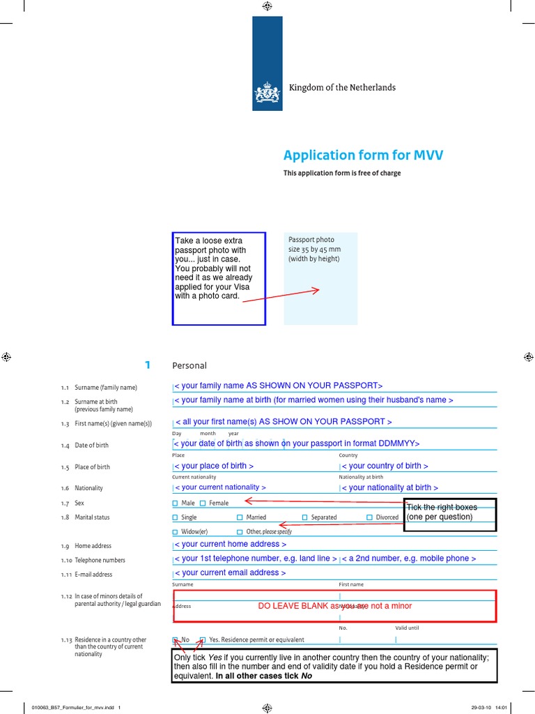 M VV Sample Form | PDF | Passport | Government And Personhood