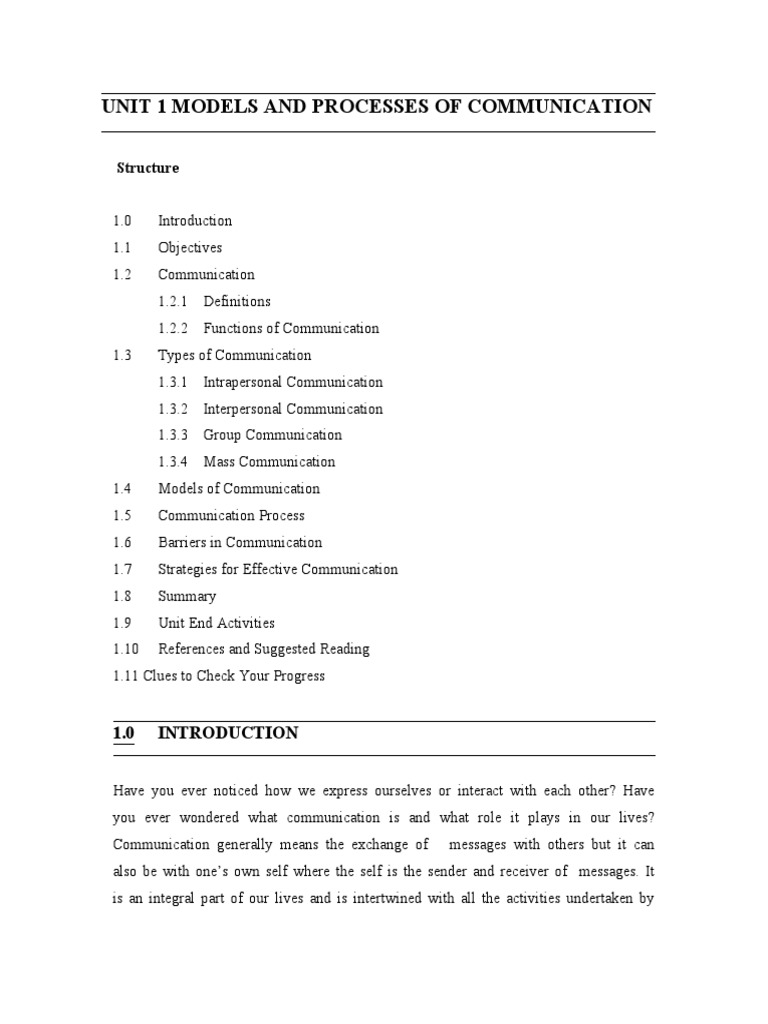 Communication Models and Processes Explained | PDF | Interpersonal ...