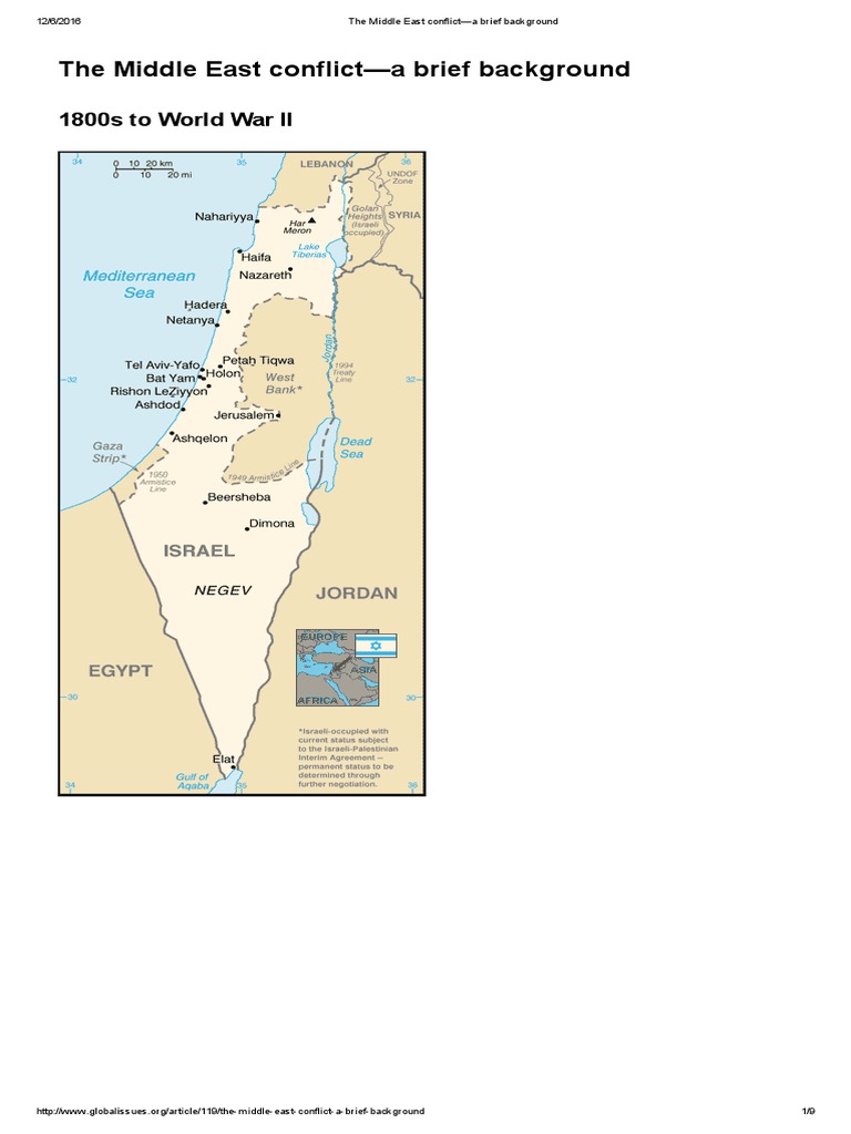 The Middle East Conflict-A Brief Background - Global Issues | PDF ...