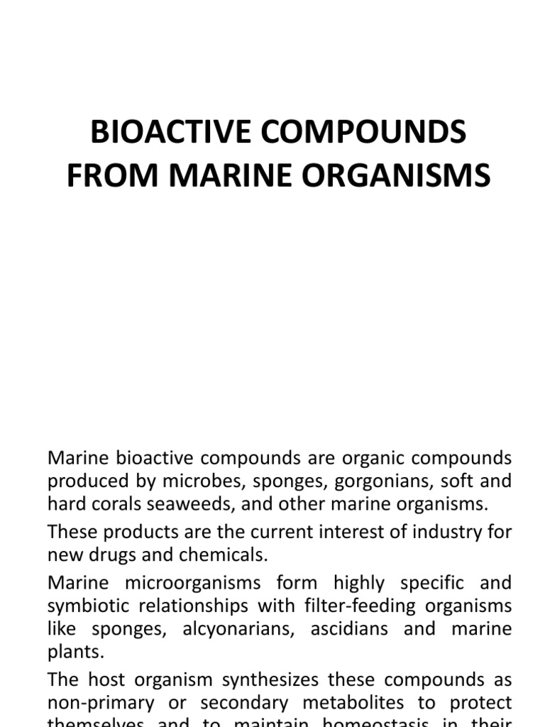 Marine Bioactive Compounds | PDF | Toxin | Bacteria