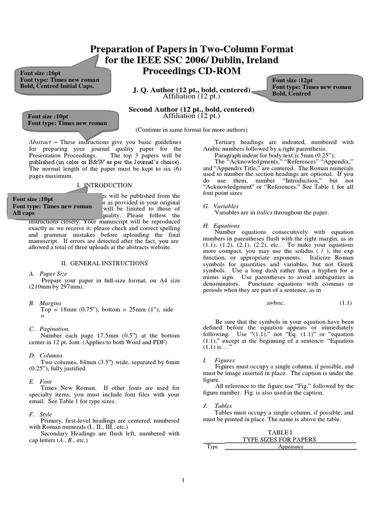 Preparation of Papers in Two-Column Format For The IEEE SSC 2006 ...
