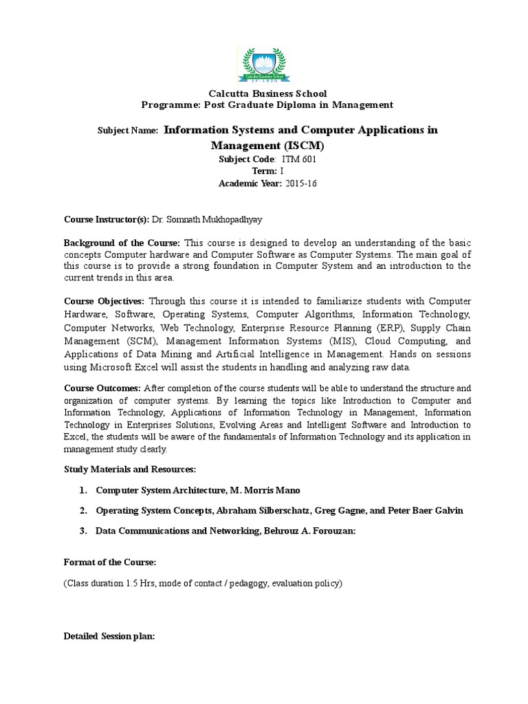 Information Systems and Computer Applications in Management (ISCM ...