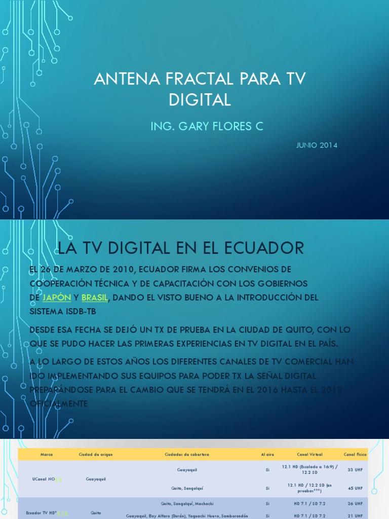 Antena Fractal para TV Digital-Ibarra | PDF | Televisión digital | Ecuador