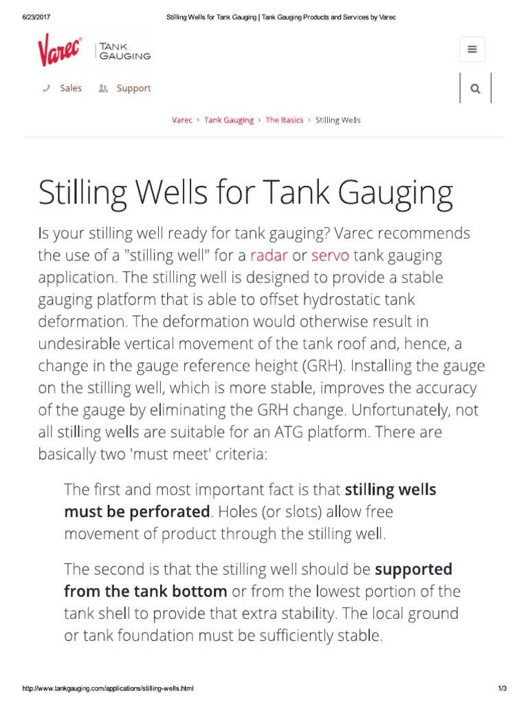 Stilling Wells For Tank Gauging Tank Gauging Products and Services by ...