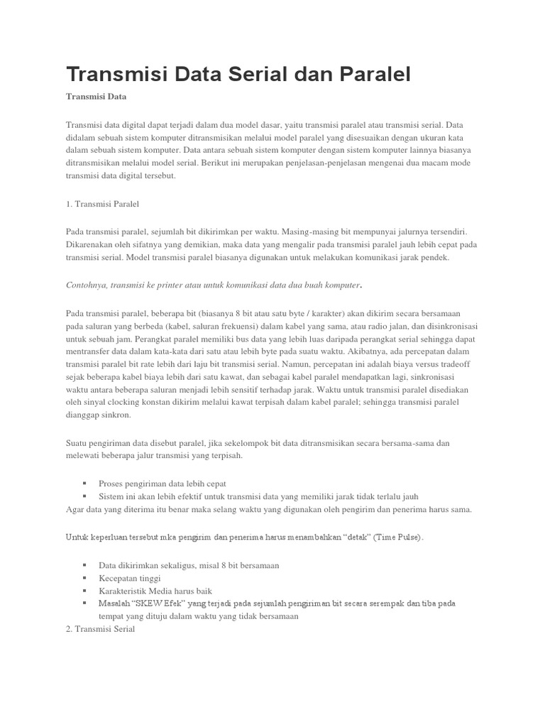 Transmisi Data Serial Dan | PDF