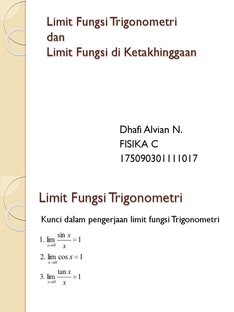 Limit Fungsi Trigonometri | PDF