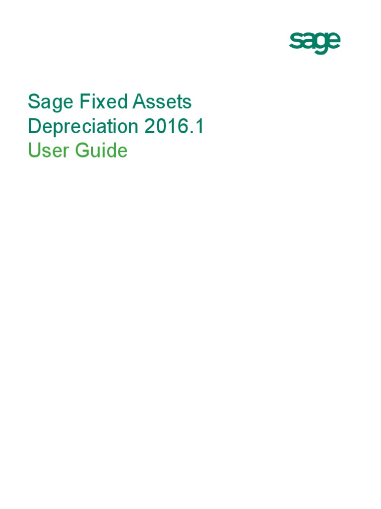 Sage Fixed Assets Depreciation 2016.1: User Guide | PDF | Trademark ...