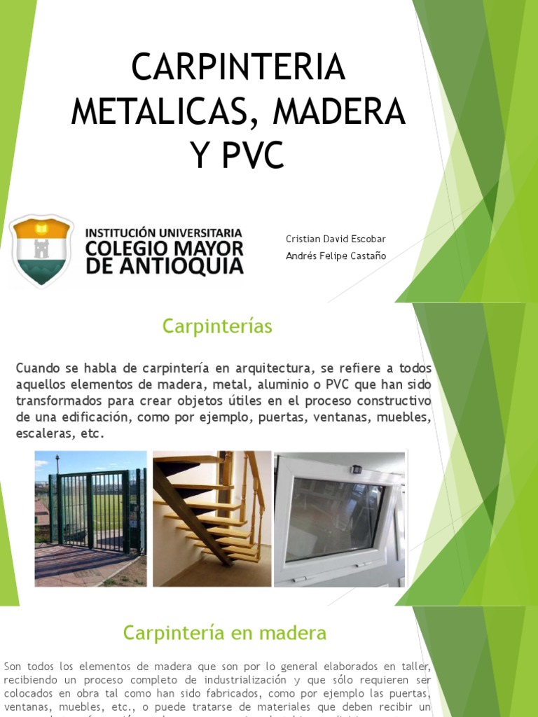 Carpintería: Metal, Madera y PVC | PDF | Carpintería | Cloruro de ...