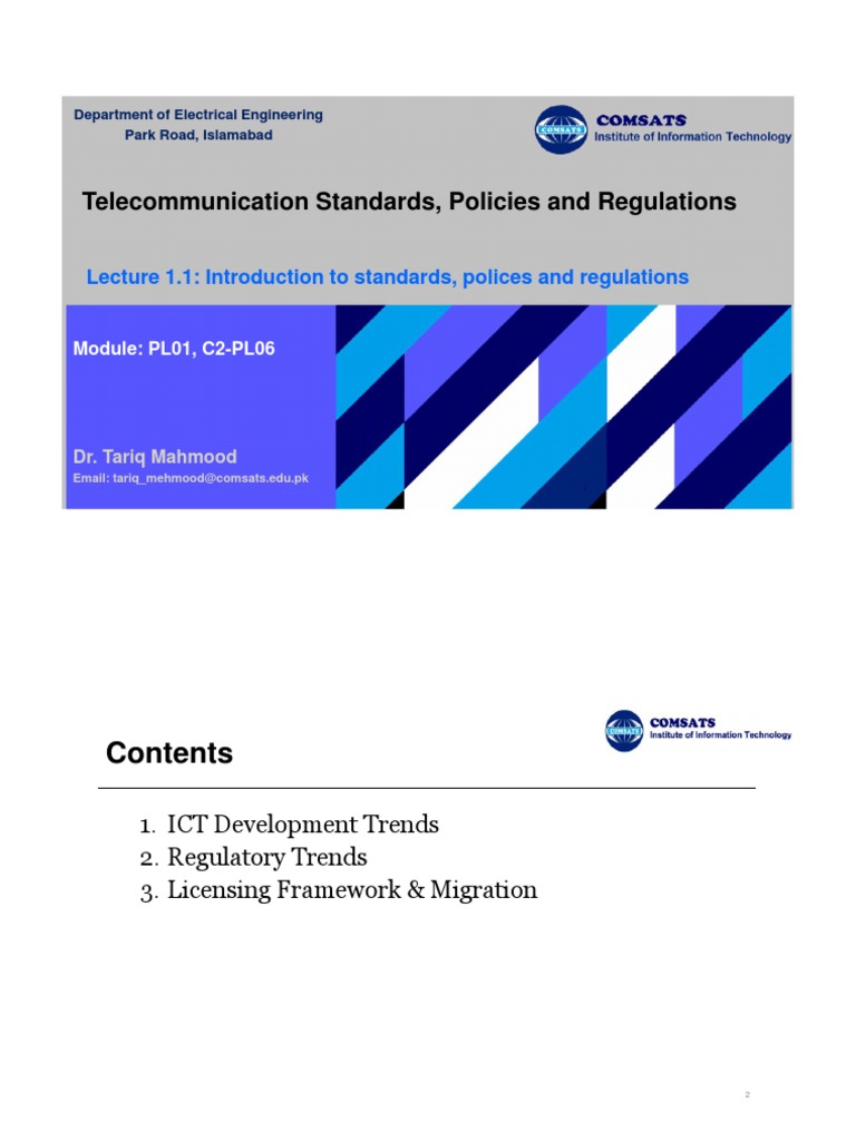Telecommunication Standards, Policies and Regulations | PDF ...