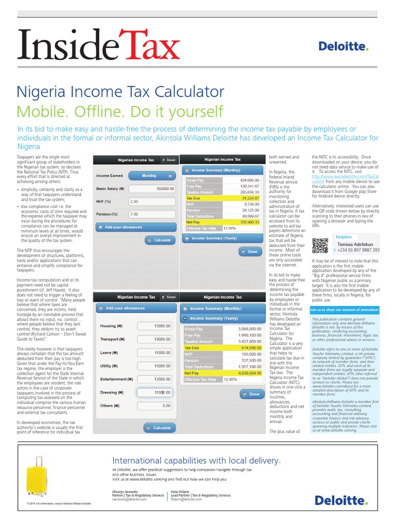 NG Nigeria Income Tax Calculator | PDF | Taxes | Income Tax