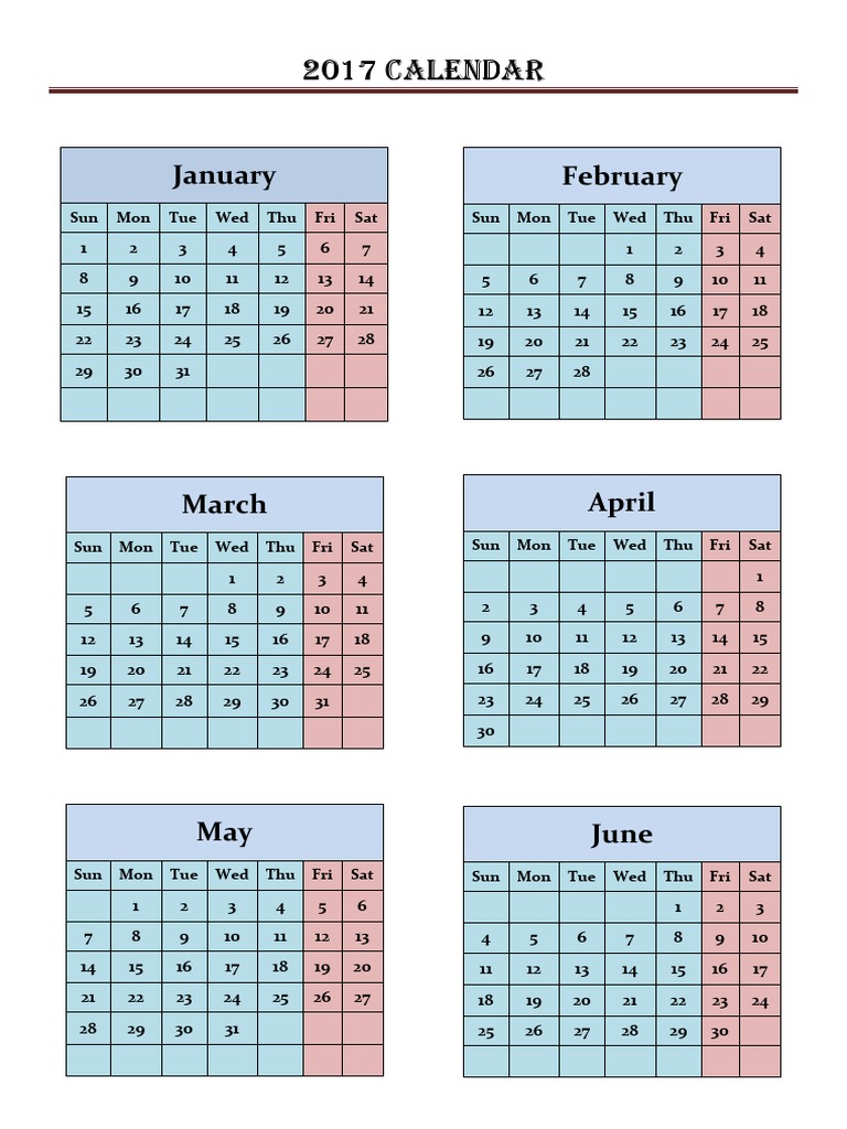 Colorful 2017 Calendar | PDF