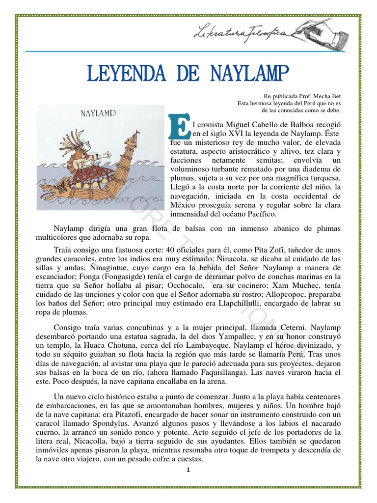 Leyenda de Naylamp: Mito y Origen | PDF | Cultura (general)