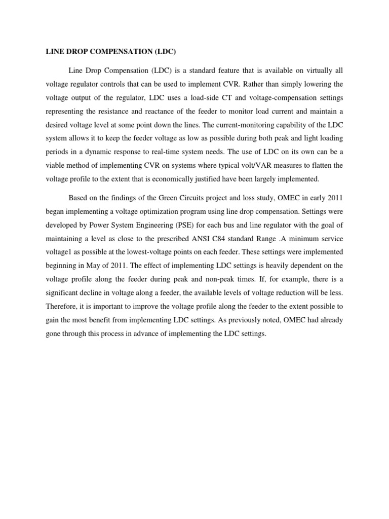 Line Drop Compensation | PDF