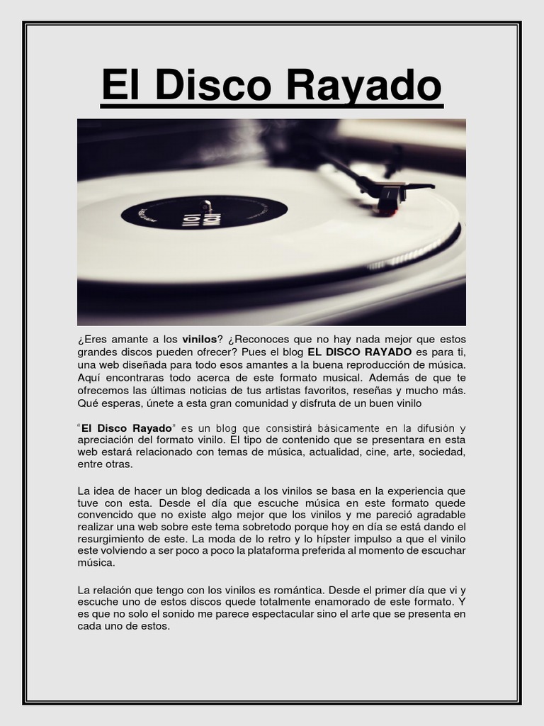 El Disco Rayado | PDF | Gramophone Record | Blog