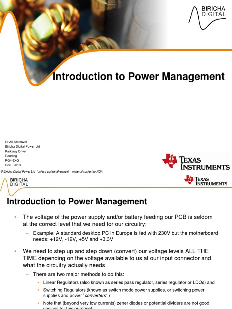Intro To Power Management PDF | PDF | Power Supply | Electricity