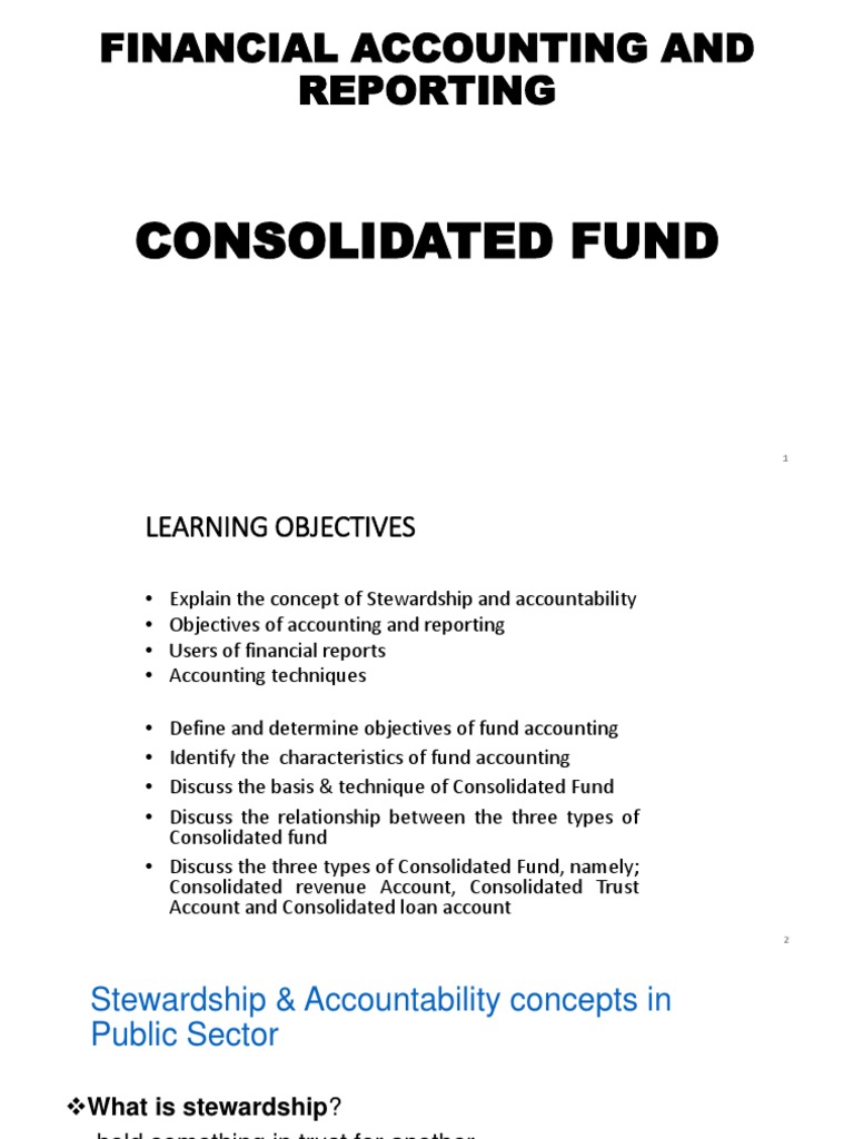 Financial Accounting and Reporting: Consolidated Fund | PDF | Fund ...