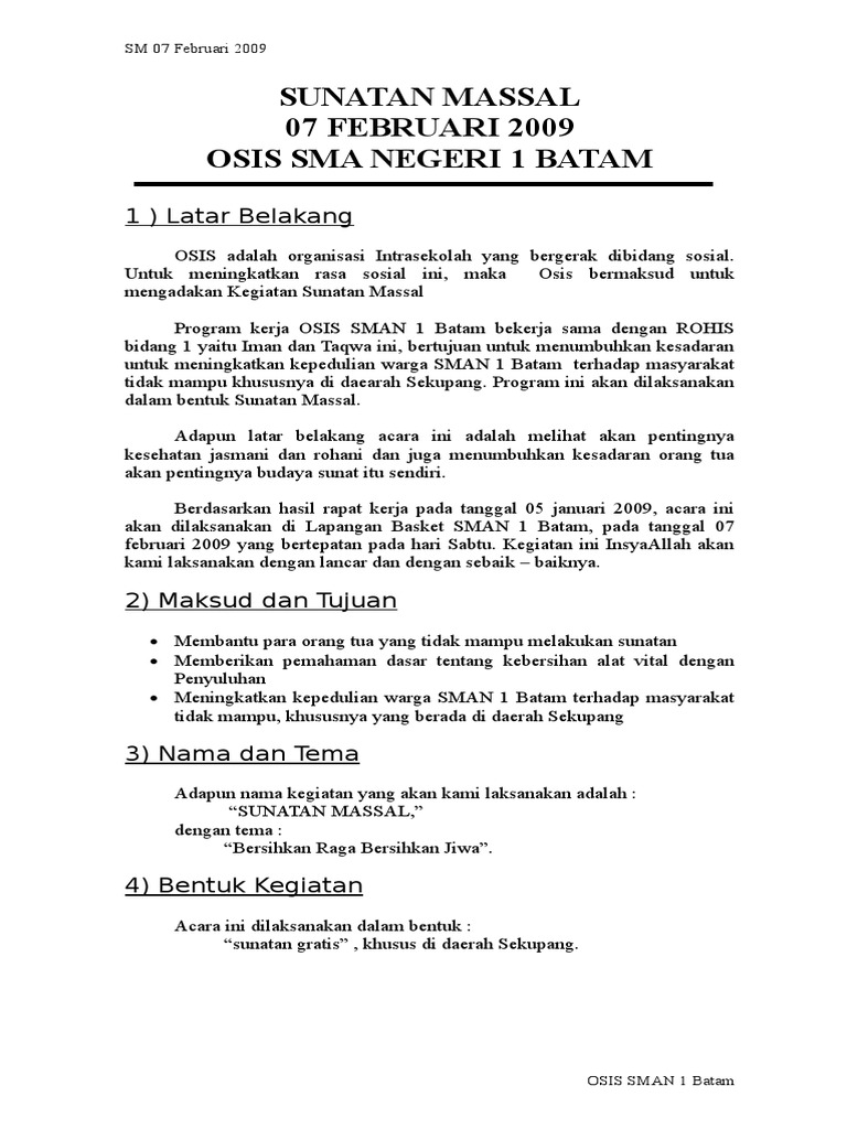 Proposal Sunatan | PDF