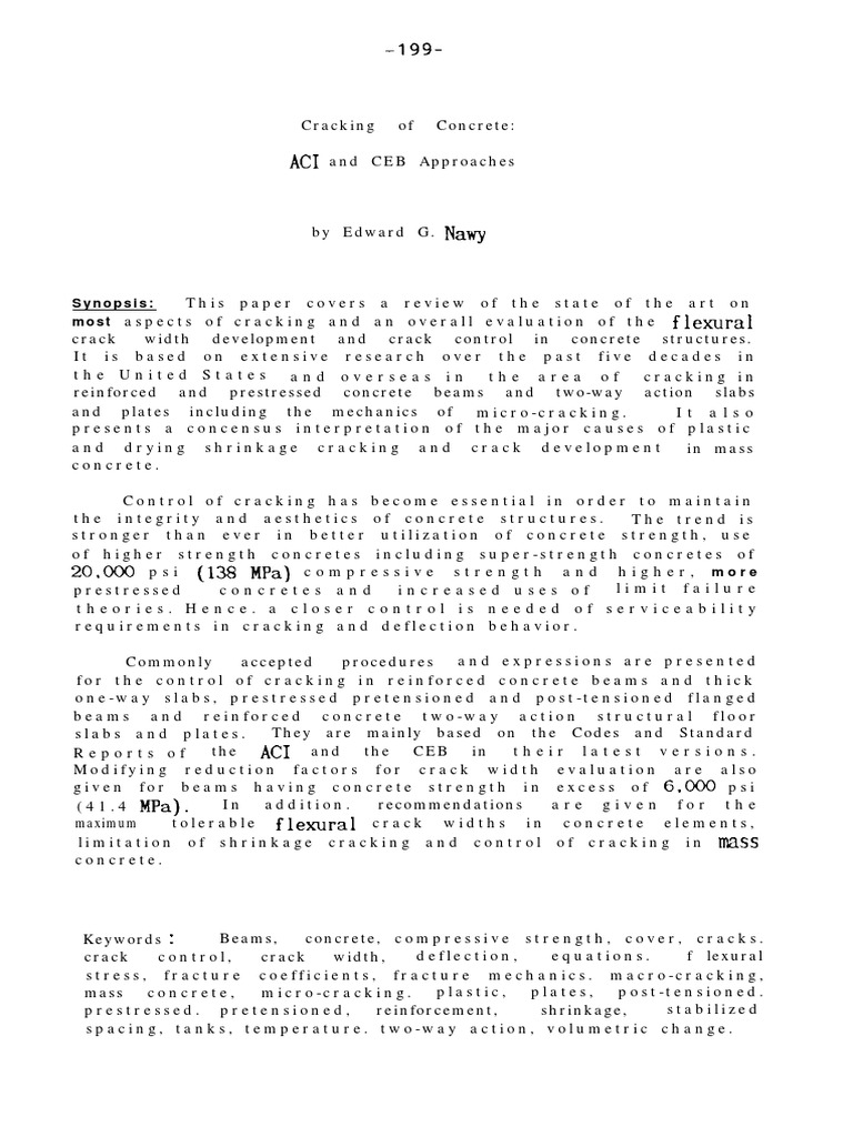 Cracking of Concrete: AC1 and CEB Approaches Review | PDF | Strength Of ...