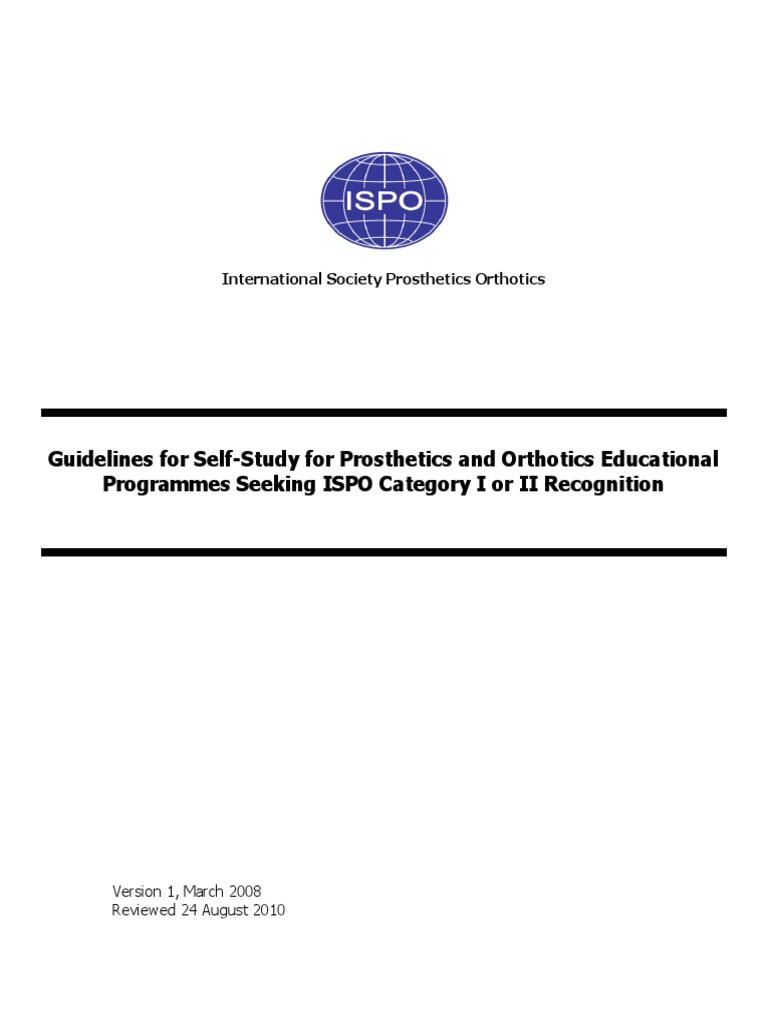 Ispo Self-Study Document | PDF | Postgraduate Education | Curriculum
