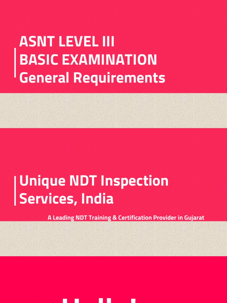 Asnt Level III Basic Examination General Requirements 160410050536 ...