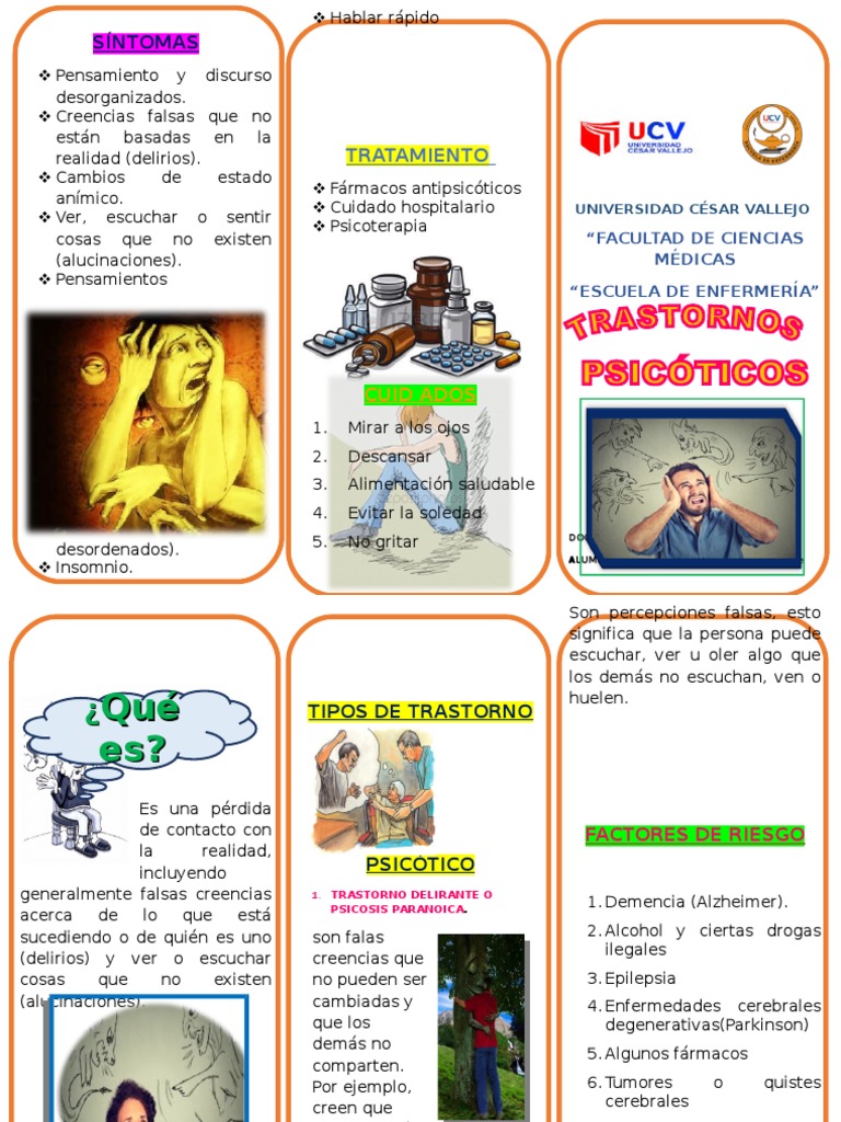 Triptico-Trastorno Psicotico | PDF | Psicosis | Diagnóstico psiquiátrico