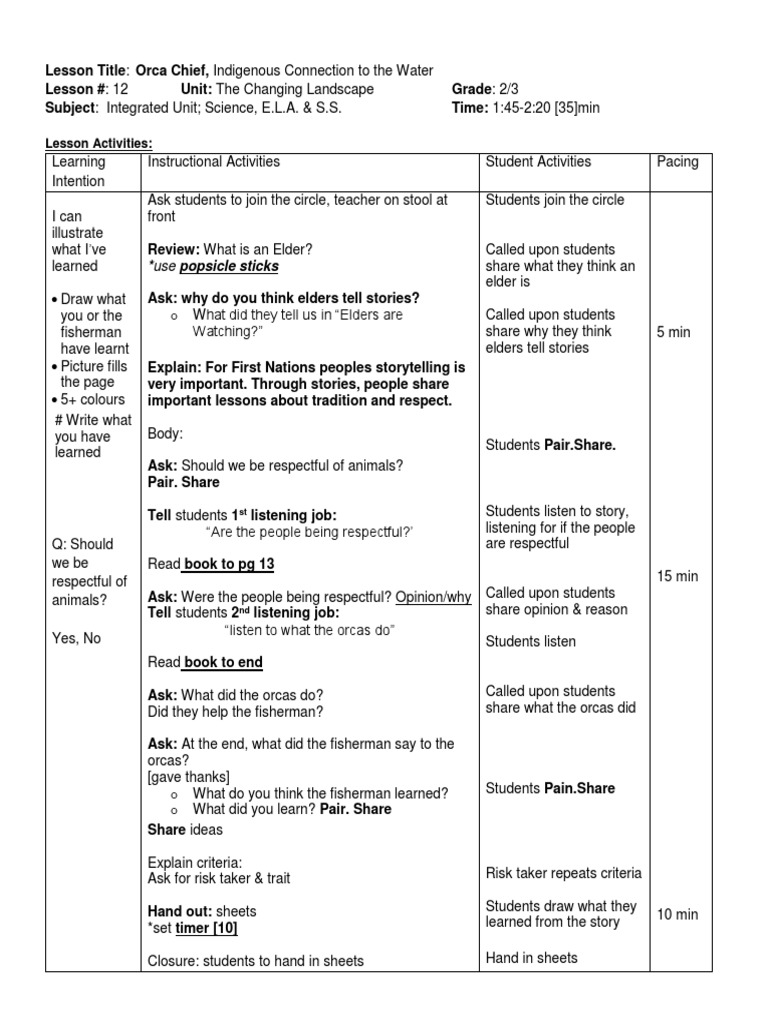 Orca Chief Lesson 12 | PDF | Storytelling | Risk