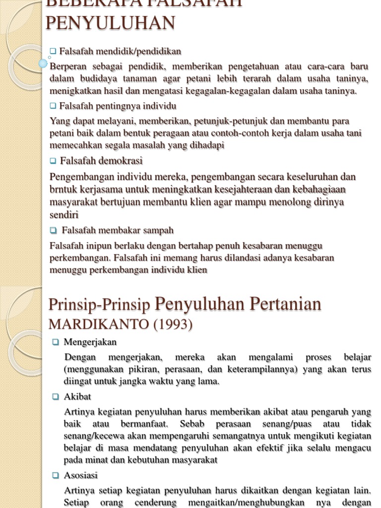 Beberapa Falsafah Penyuluhan | PDF
