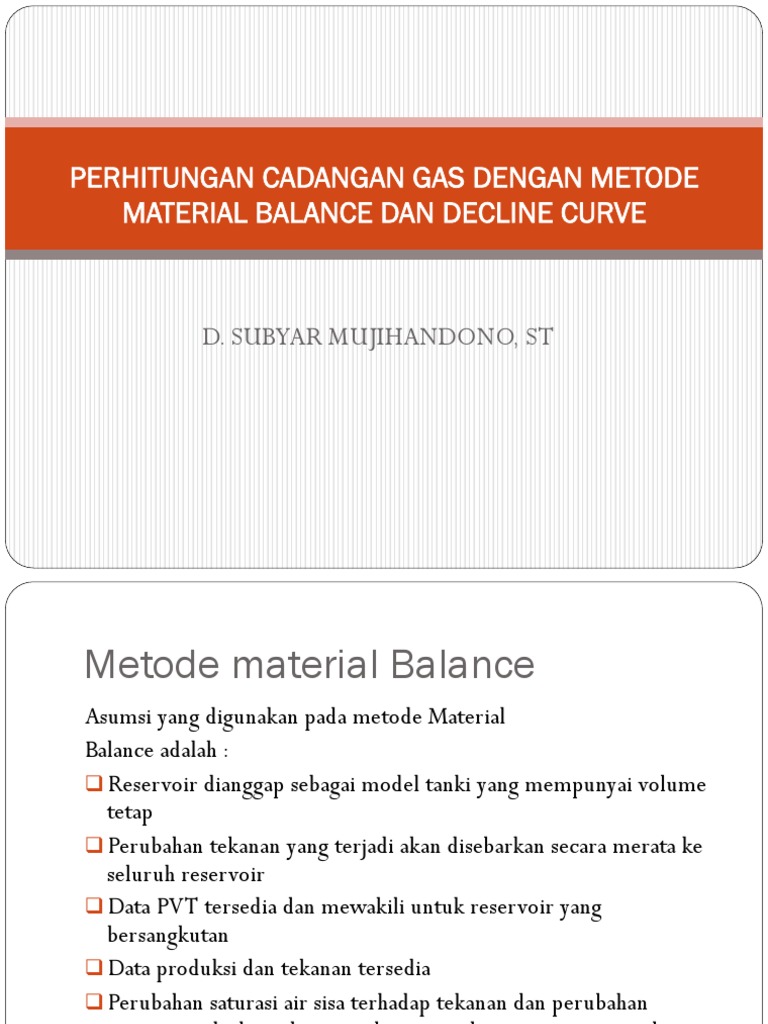 Perhitungan Cadangan Gas Dengan Metode Material Balance | PDF