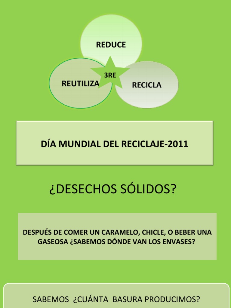Dia Mundial Del Reciclaje PDF | PDF | Vertedero | Residuos