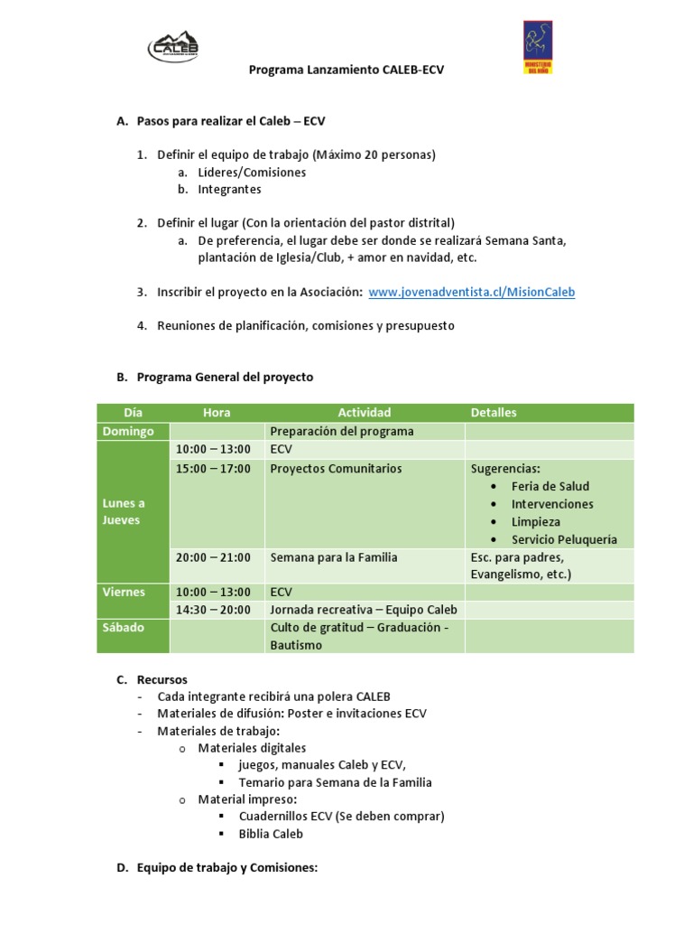 Programa Caleb: Guía de Implementación | PDF | Religión y creencia