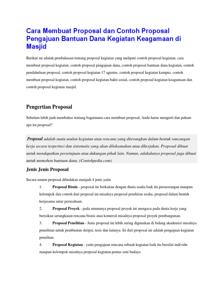 Tata Cara Pembuatan Proposal | PDF